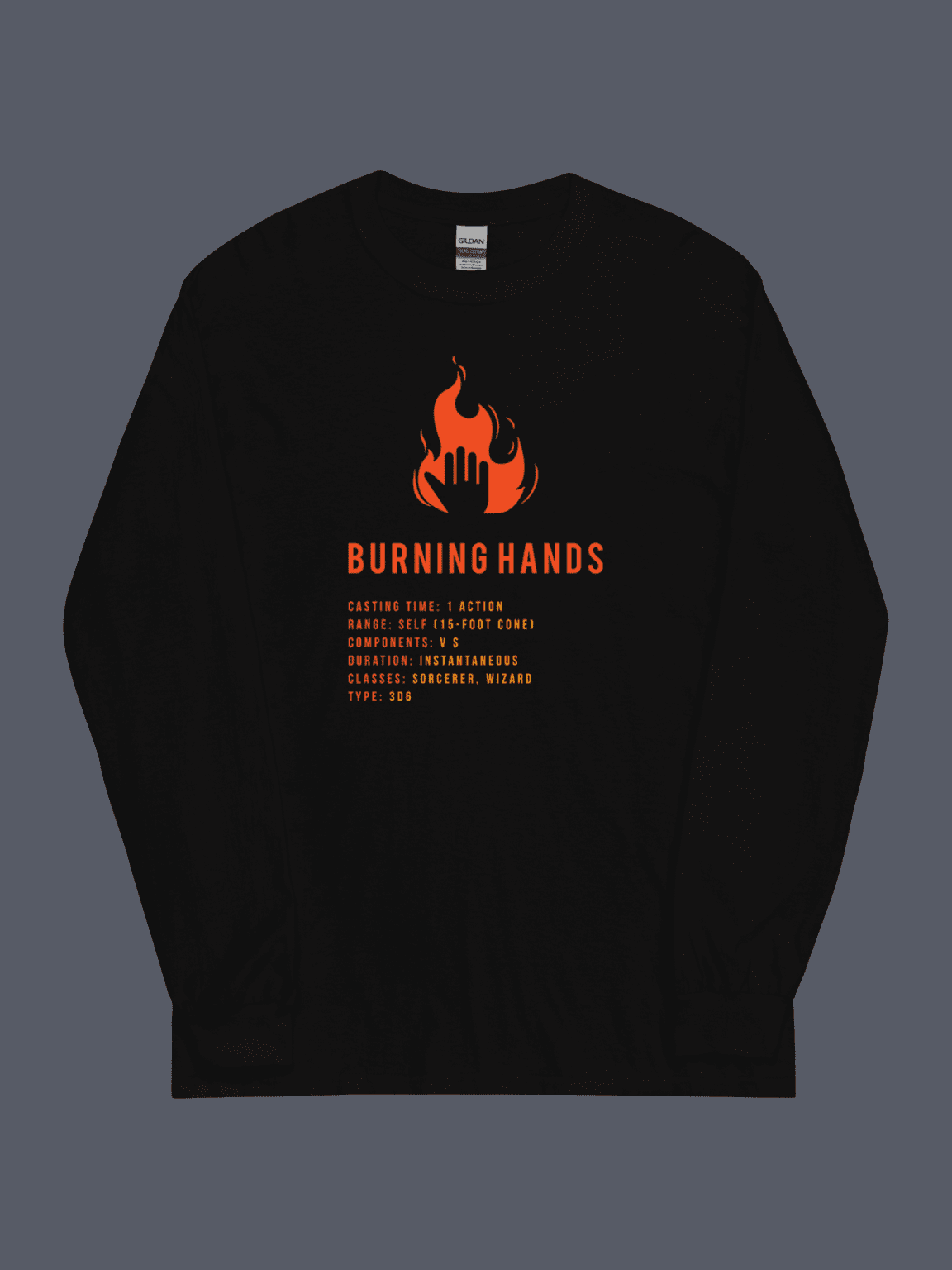 Burning Hands Long Sleeve Tee - Shop DnD