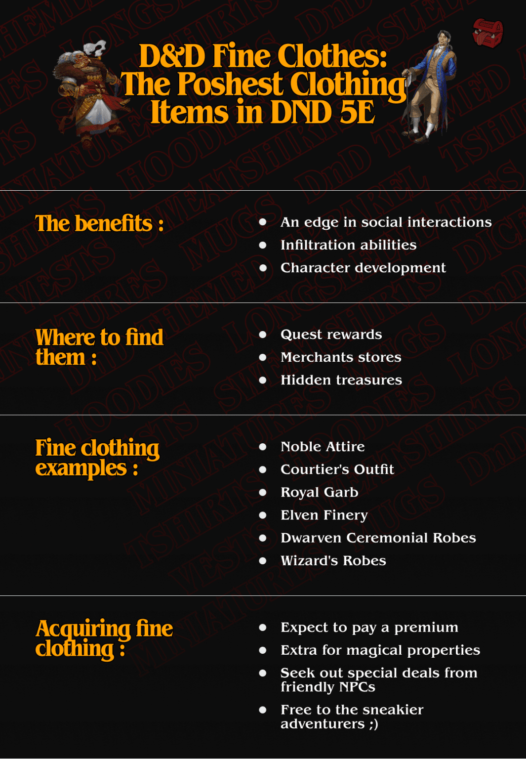 D&D Fine Clothes: The Poshest Clothing Items in DND 5E